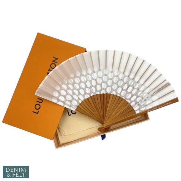 Louis Vuitton | Accessories | Louis Vuitton Foundation White Polka Dot ...